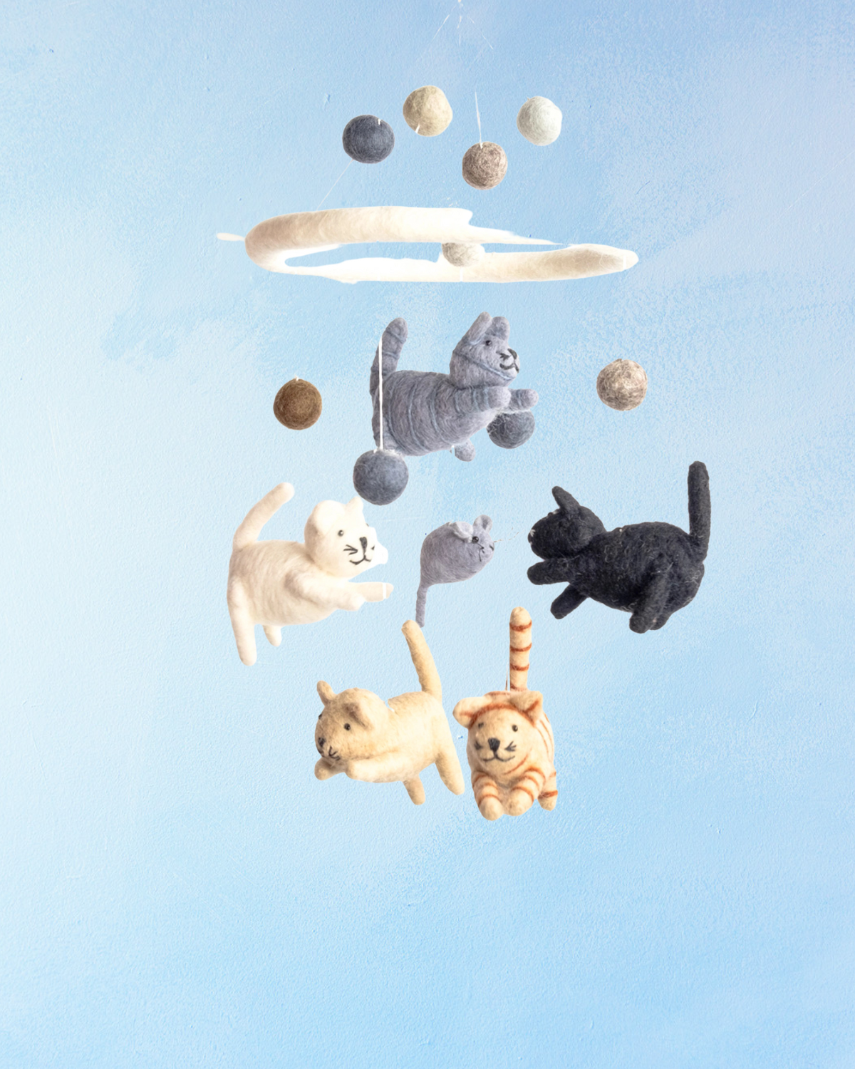 mobile - felt cats – Baa Baazaar