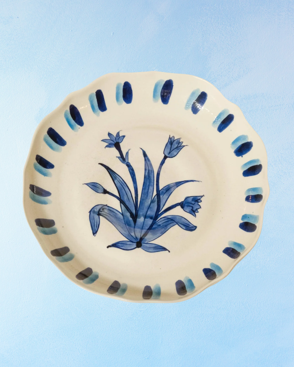 dinnerware - large plate: blue tulip – Baa Baazaar